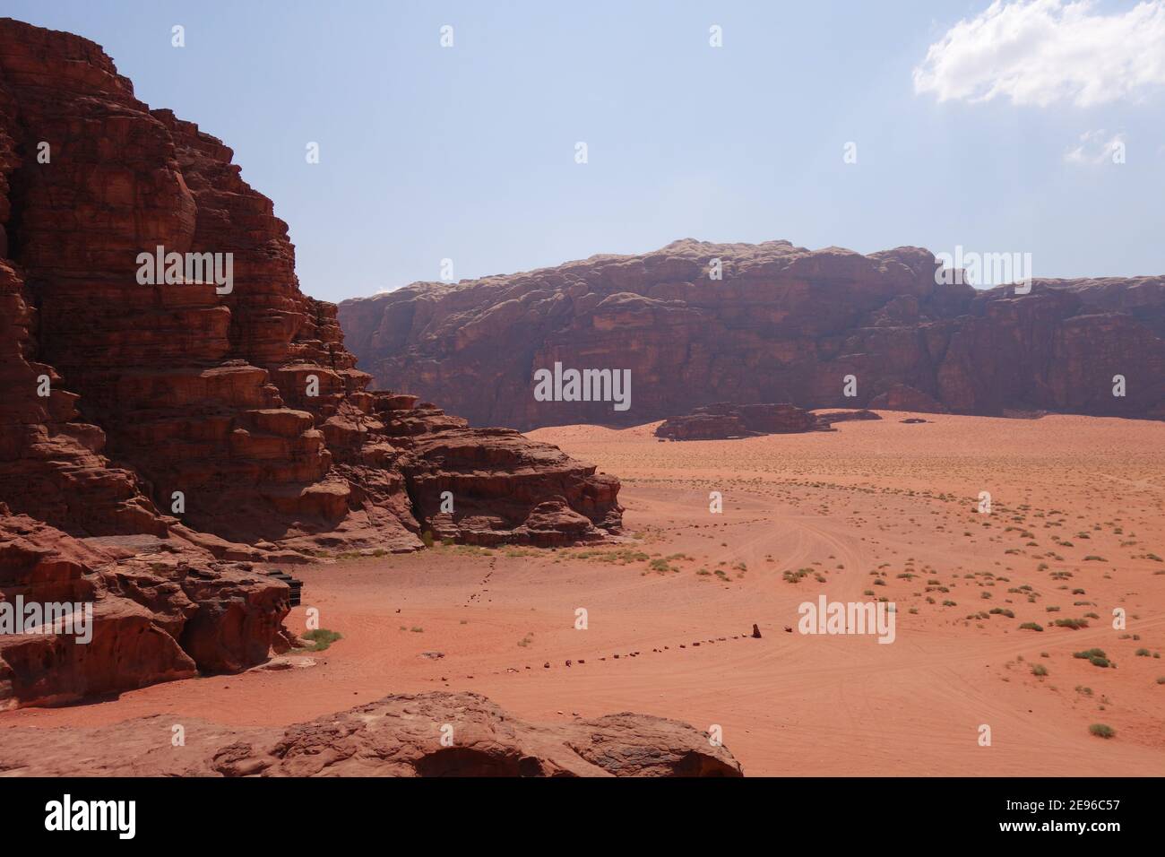 Mountain top view of the arid valley floor below Stock Photo - Alamy