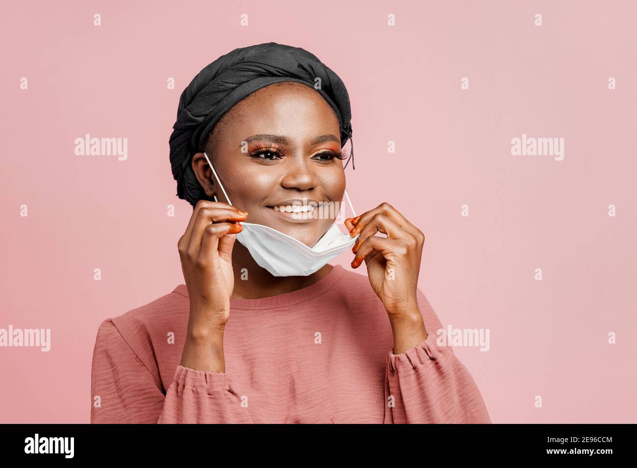 Muslim girl got negative result of disease coronavirus. African woman ...