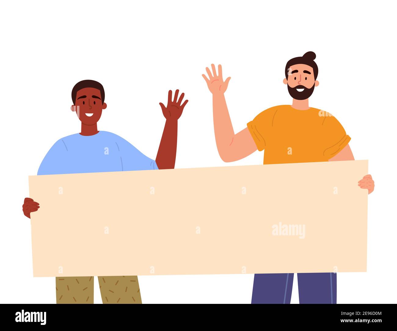 Guys holding an empty poster Stock Vector Image & Art - Alamy