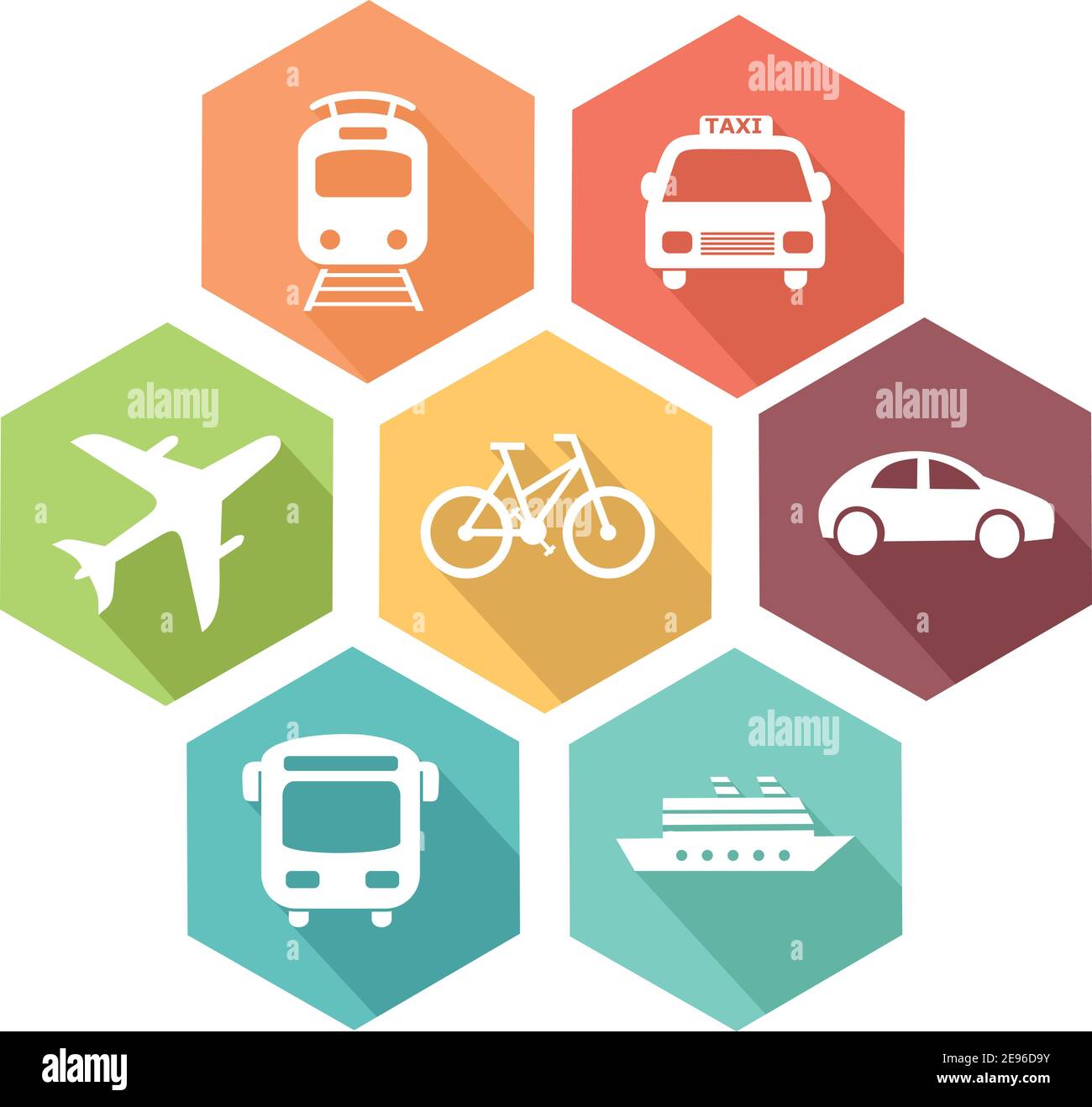 Coloured icon of different modes of transport Stock Vector Image & Art ...