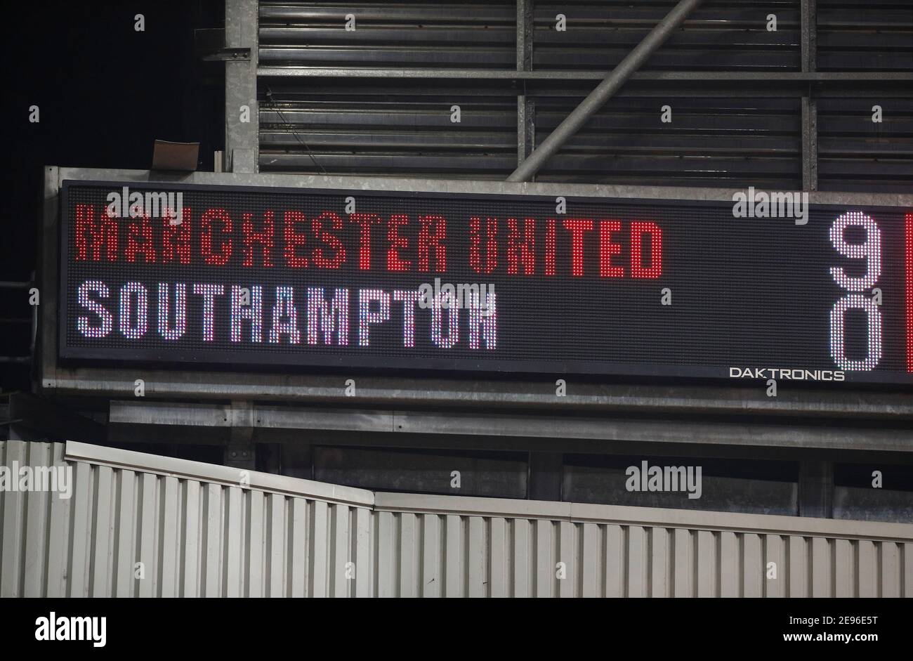 The scoreboard at old trafford hi-res stock photography and images - Alamy