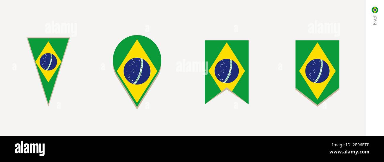 Brazil flag in vertical design, vector illustration Stock Vector Image ...
