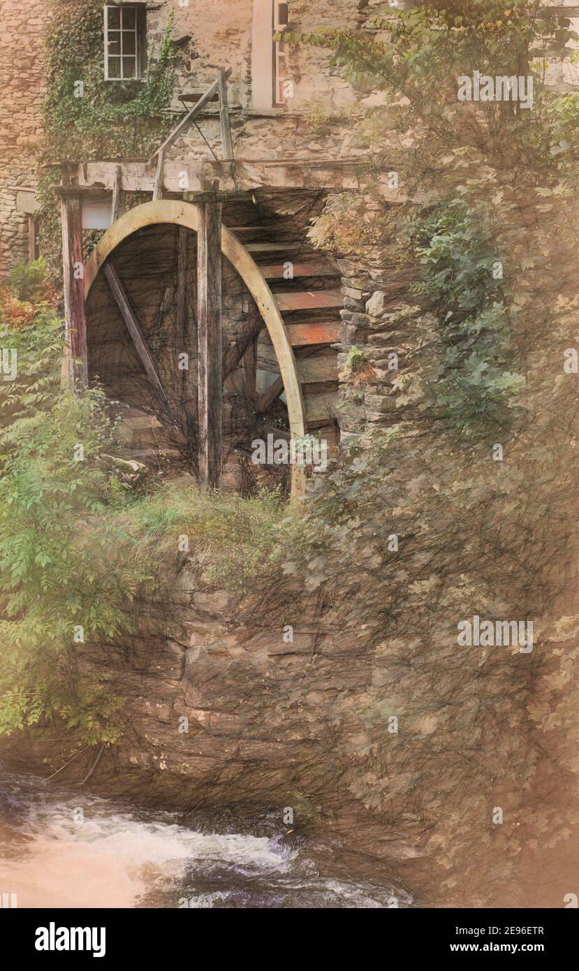 Water wheel art hi-res stock photography and images - Alamy