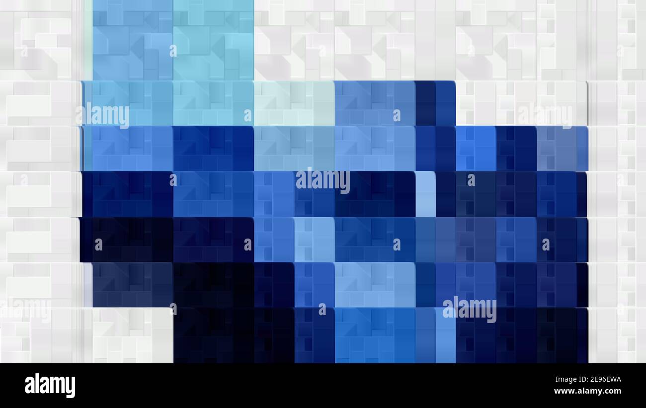 Geometric blue abstract pixel art. Mosaic design background. Pixelated ...