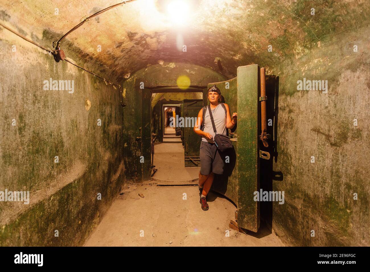 Urban explorer infiltrates into old soviet bunker Stock Photo - Alamy