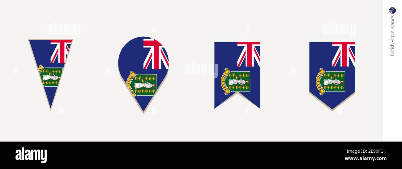 British Virgin Islands flag in vertical design, vector illustration ...