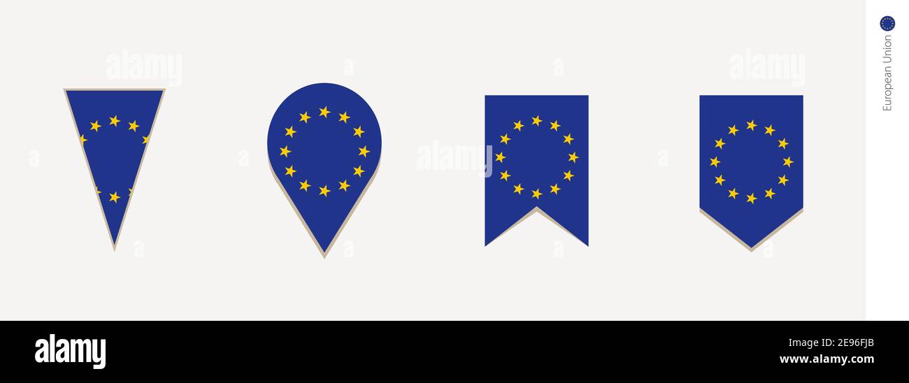 European Unionflag in vertical design, vector illustration Stock Vector ...