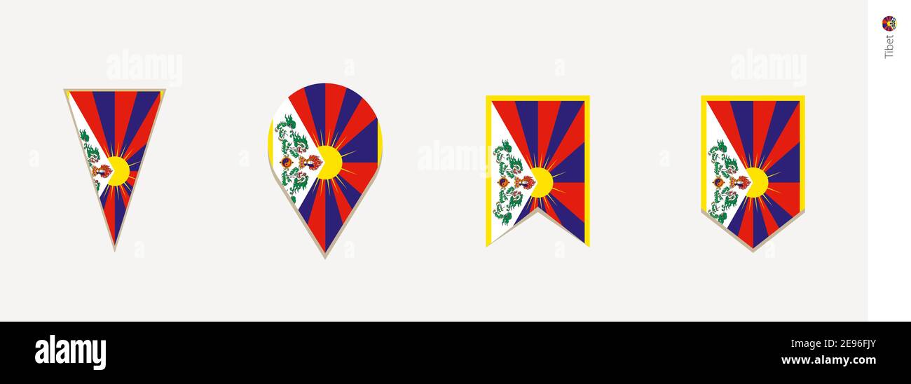 Tibet flag in vertical design, vector illustration Stock Vector Image ...