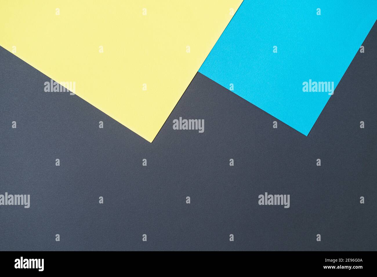 Blue, black, yellow, three tone color paper background with stripes ...