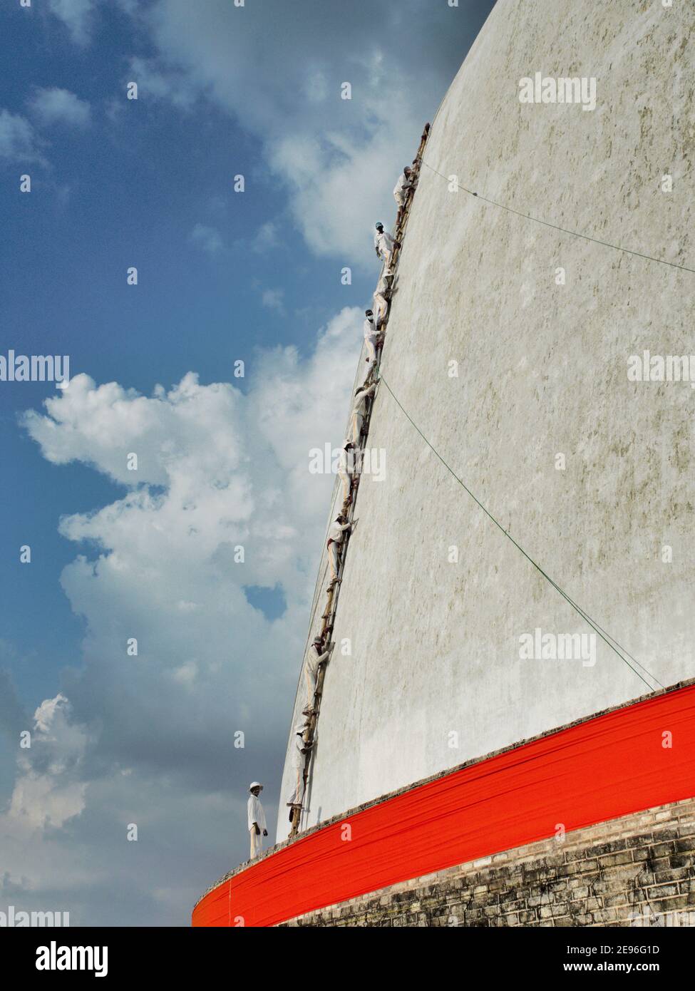 ANARADHAPURA, SRI LANKA - March 9, 2019: Regular maintenance of ...