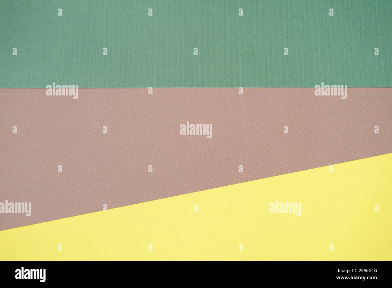 Brown, yellow, green, three tone color paper background with stripes ...