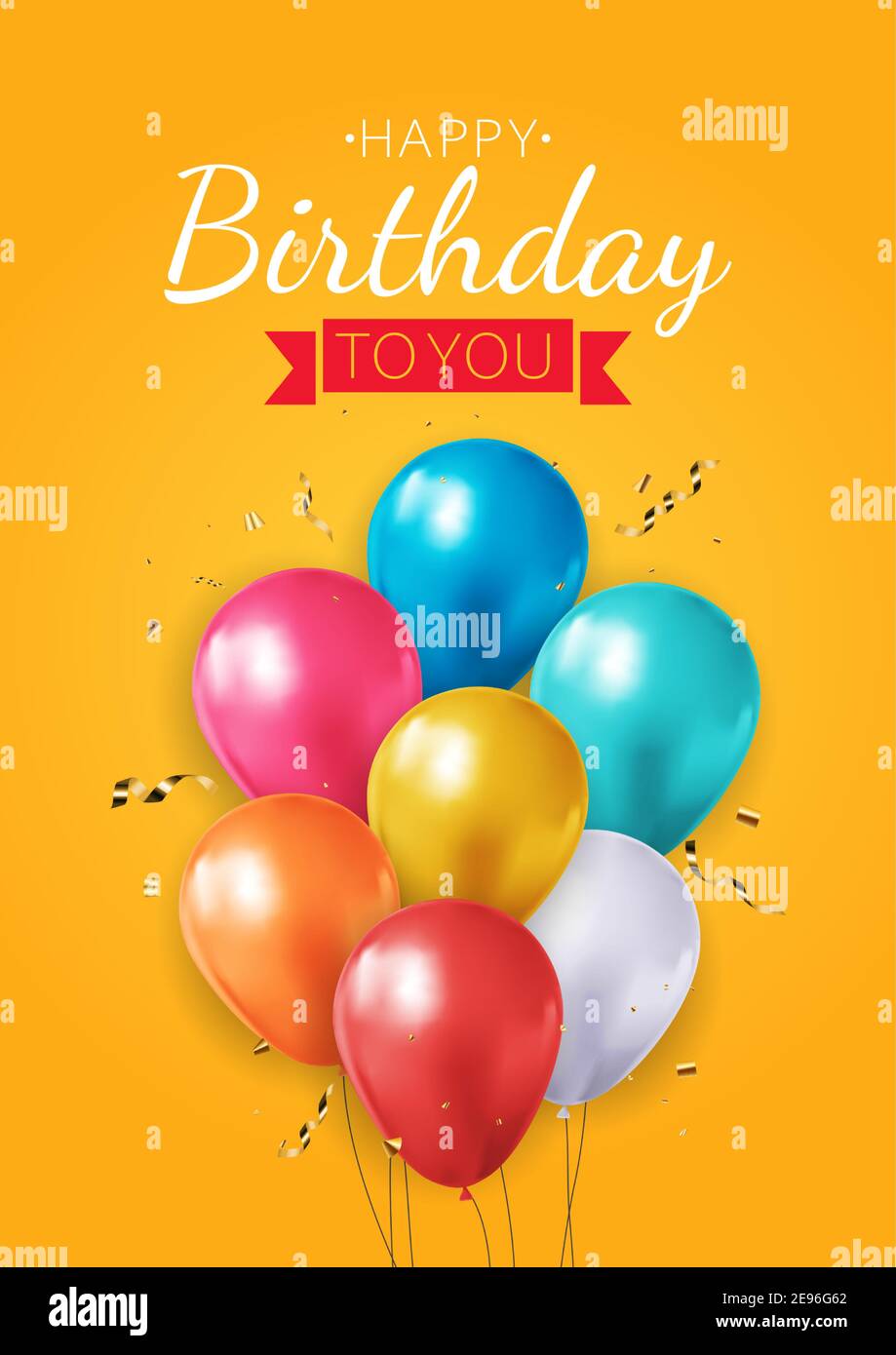 Realistic 3d balloon background for party, holiday, birthday, promotion ...