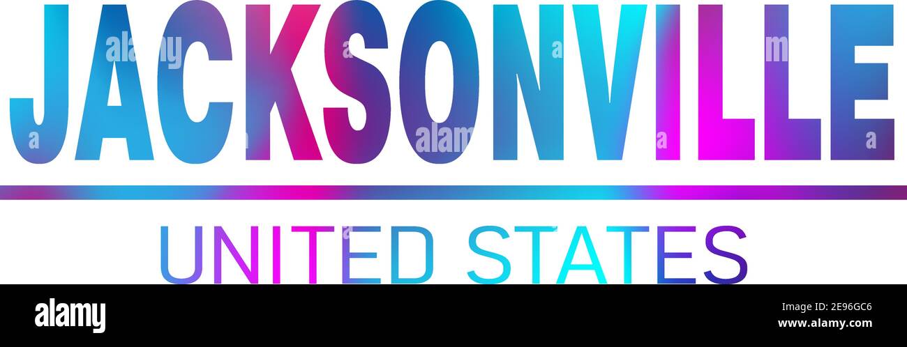 Jacksonville. Colorful typography text banner. Vector the word ...
