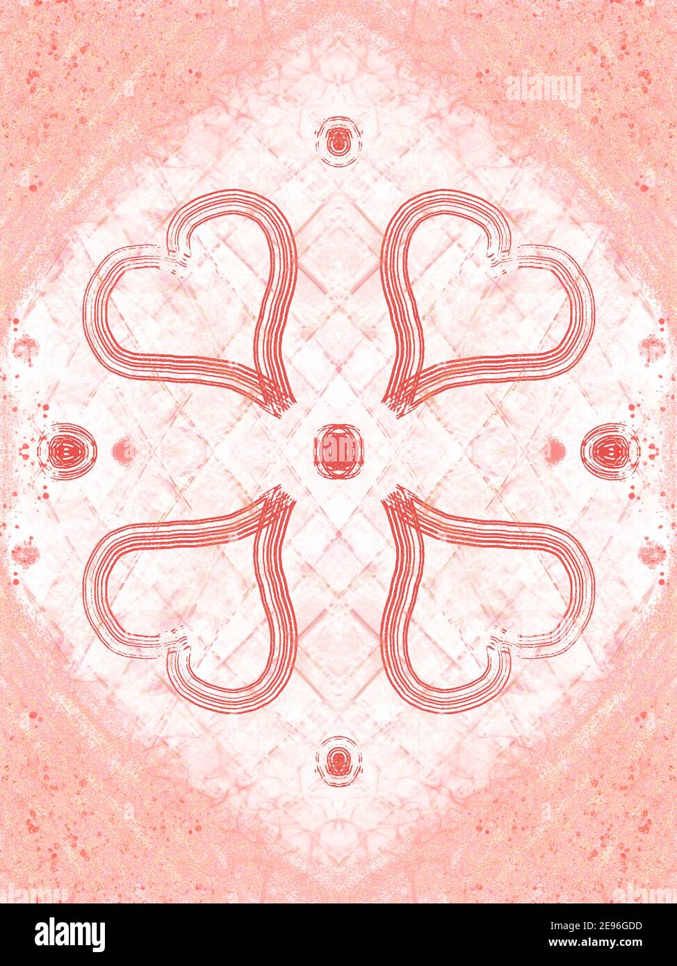 Digital illustration of four pink hearts on a textured background Stock ...
