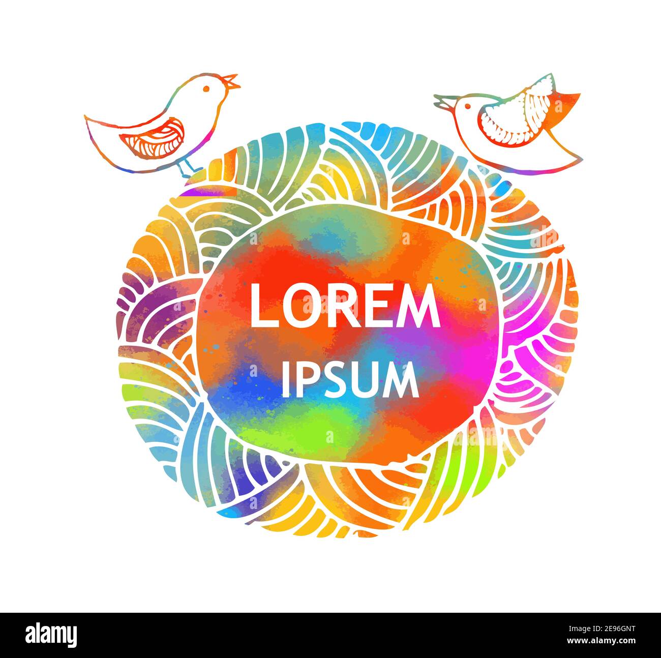 modern circle frame multicolored and striped design of Decorative ...