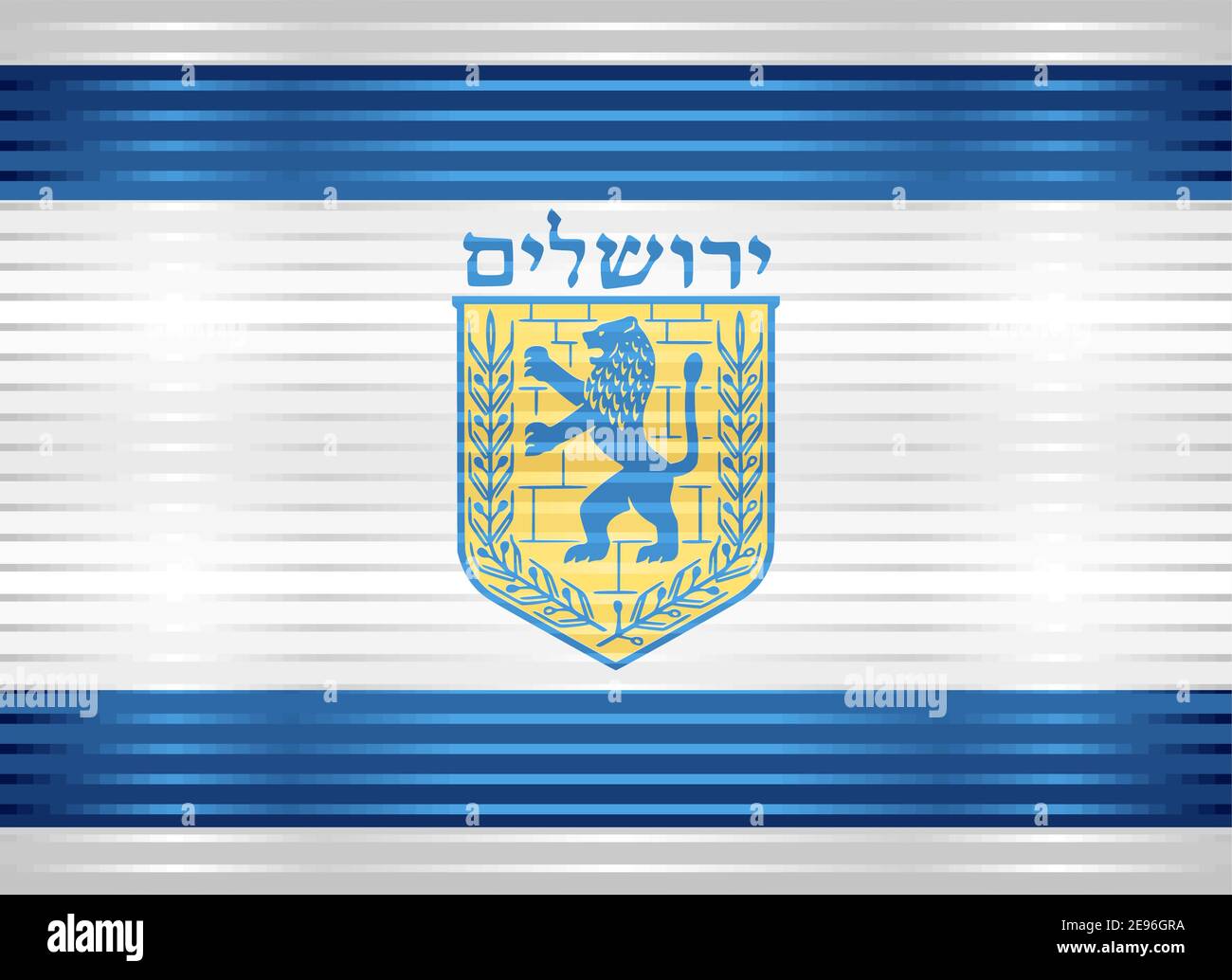 Shiny Grunge flag of the Jerusalem - Illustration, Three dimensional ...