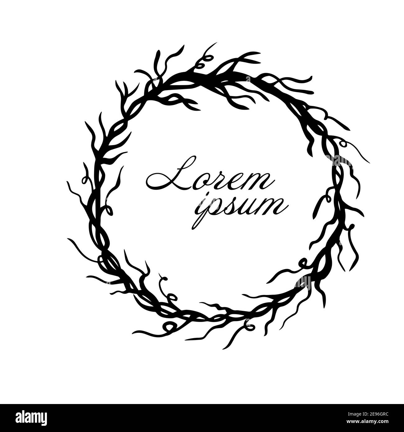 A round monochrome frame made of tree branches. Vector Stock Vector ...