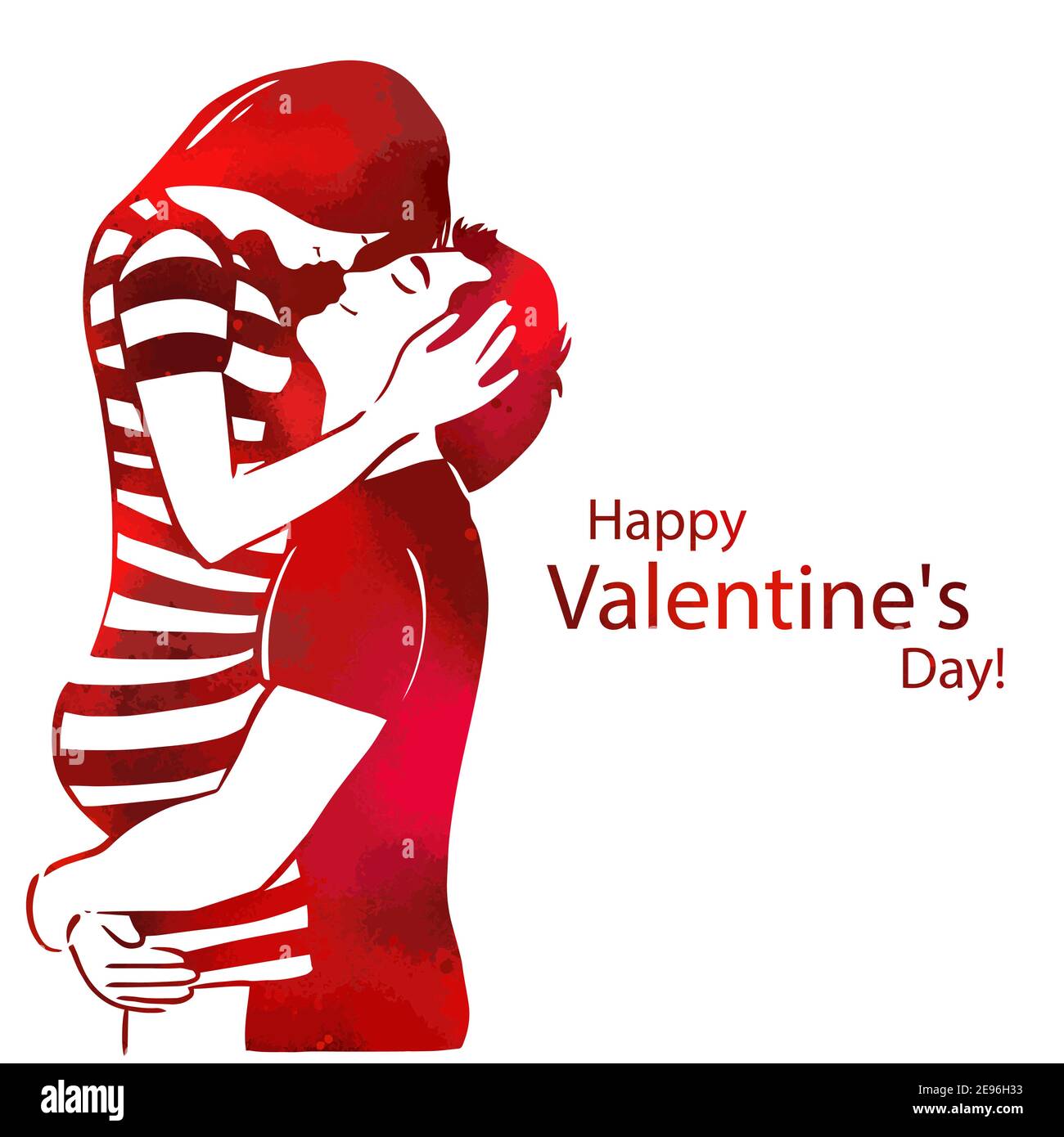 Lovers Hug Happy Valentines Day Vector Stock Vector Image And Art Alamy