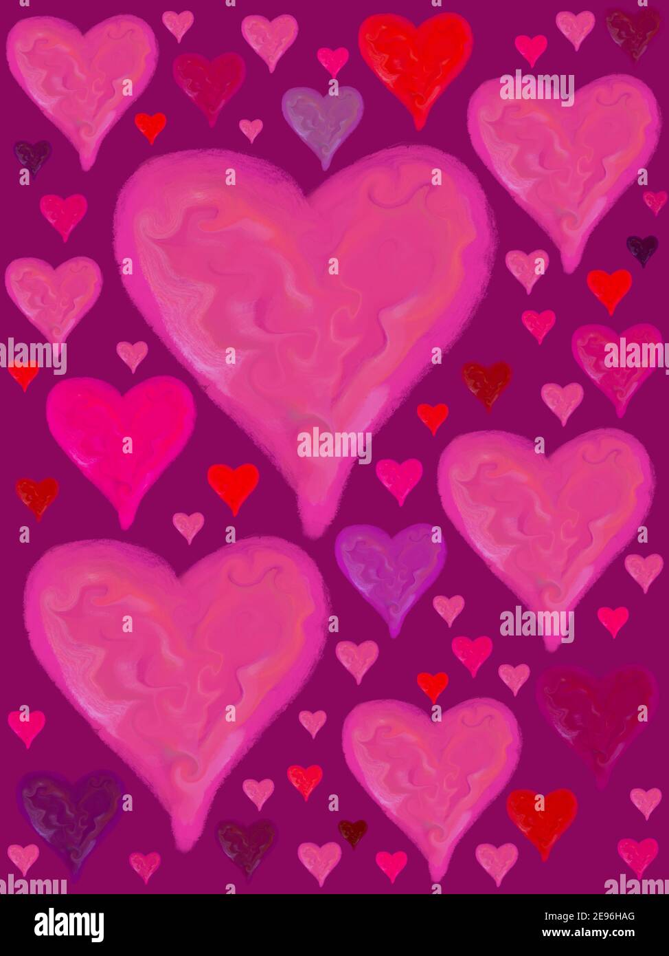 Decorative hearts made with swirls of liquid marble paper texture for ...