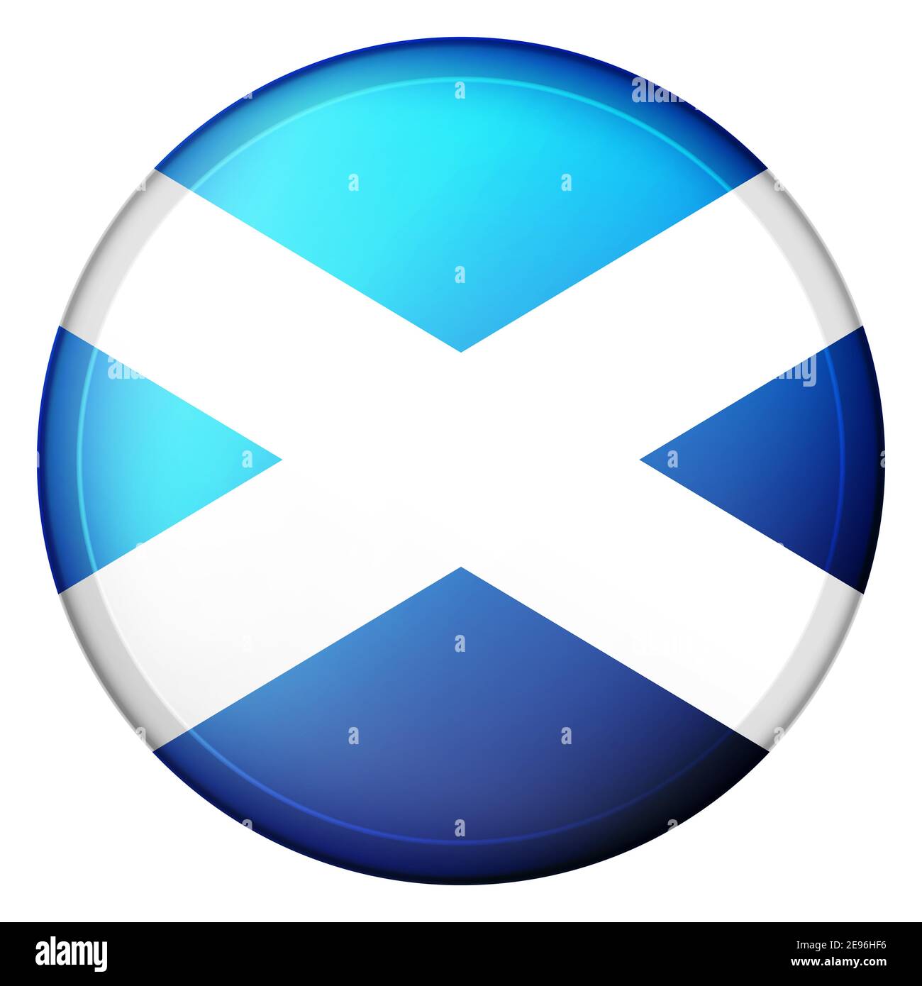 Glass light ball with flag of Scotland. Round sphere, template icon ...