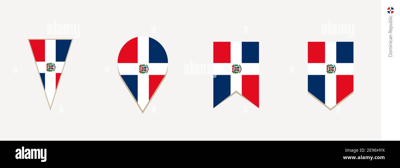 Dominican Republic flag in vertical design, vector illustration Stock ...