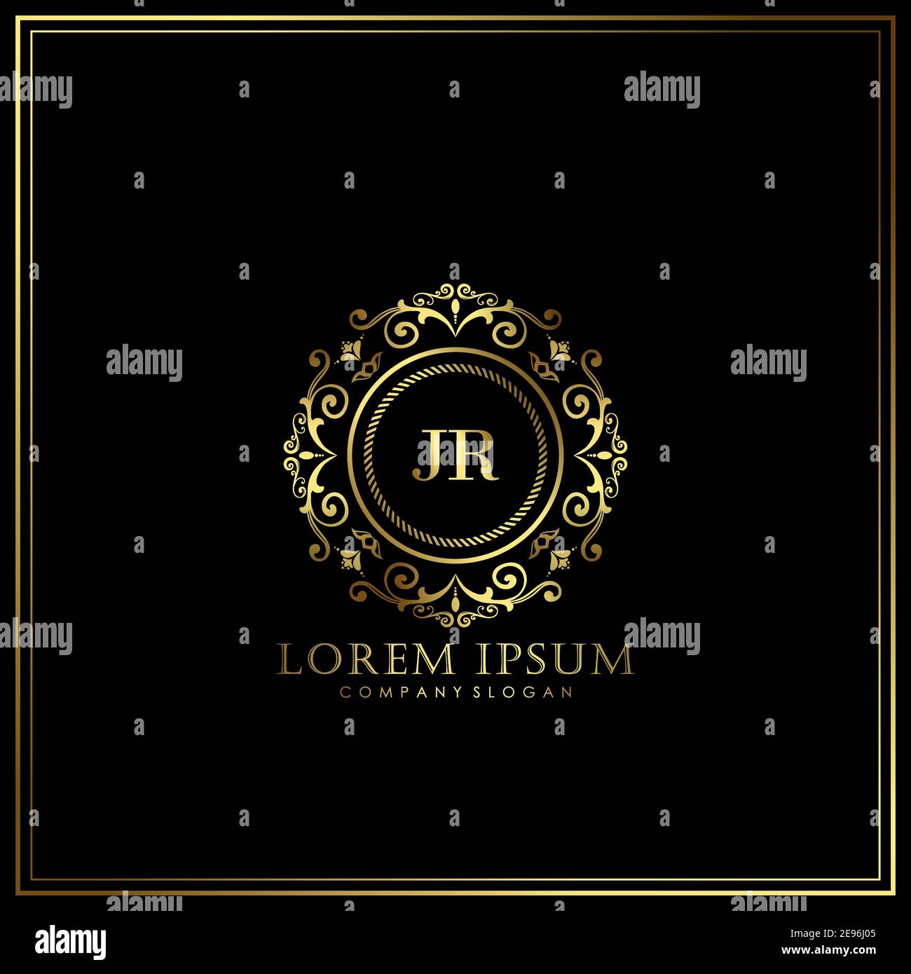JR Initial Letter Luxury Logo template in vector for Restaurant ...