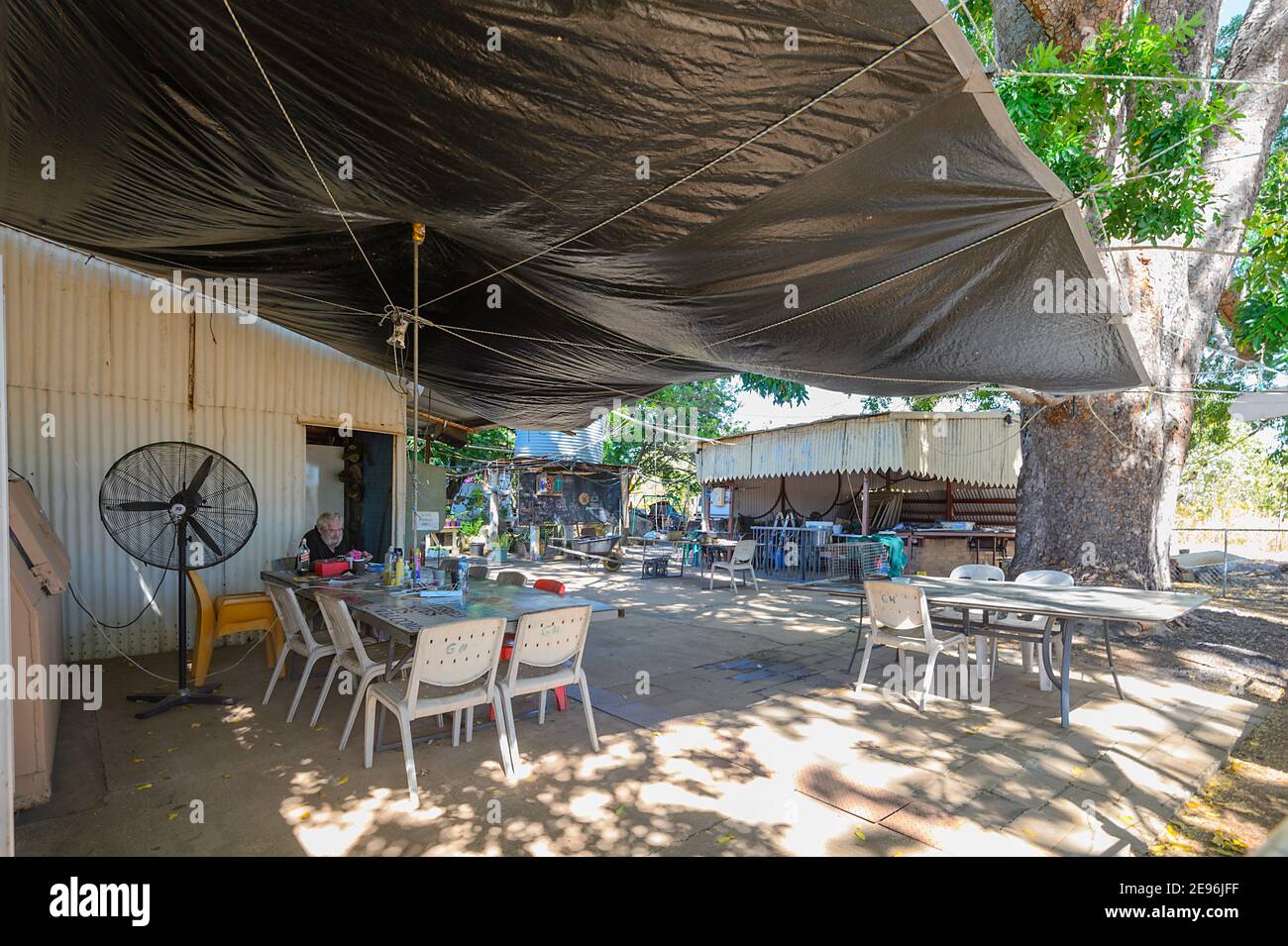 Backyard of the Grove Hill Heritage Hotel, a remote Outback pub now ...