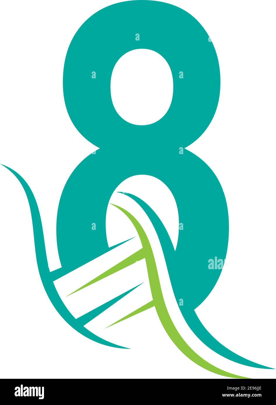 DNA icon logo with number 8 template design illustration Stock Vector ...