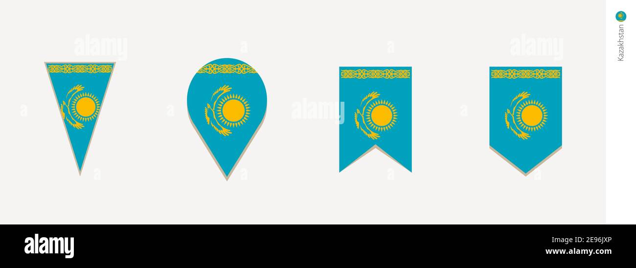 Kazakhstan flag in vertical design, vector illustration Stock Vector ...
