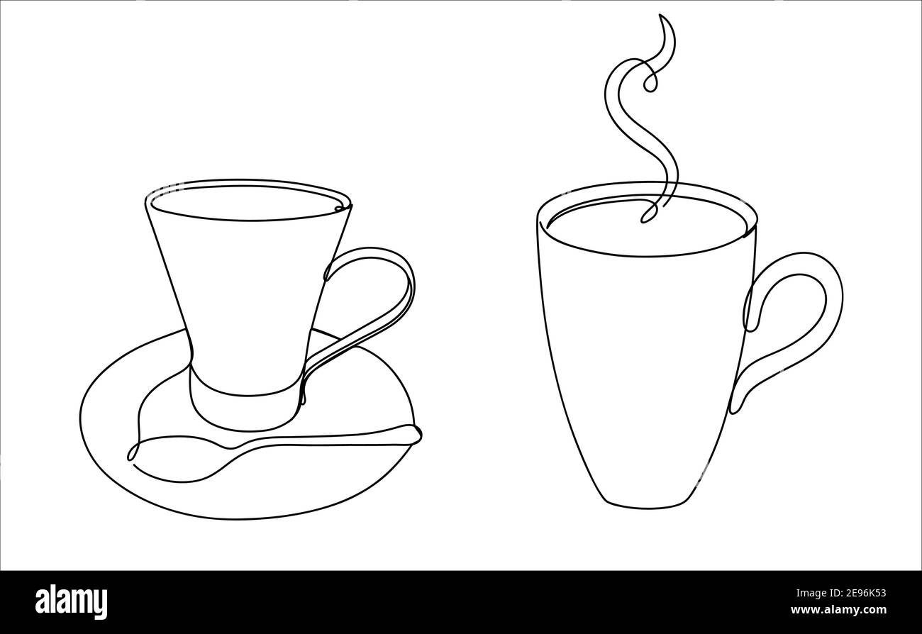 Hand drawn sketch coffee Black and White Stock Photos & Images - Alamy