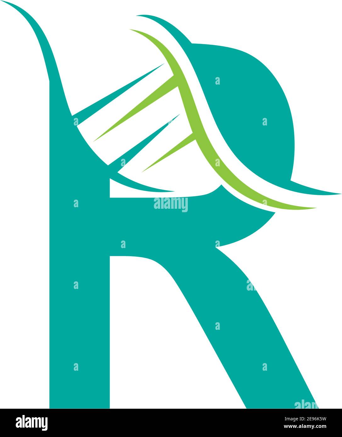 DNA icon logo with letter R template design illustration Stock Vector ...