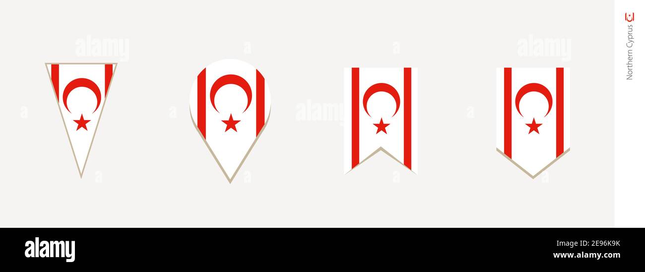 Northern Cyprus flag in vertical design, vector illustration Stock ...