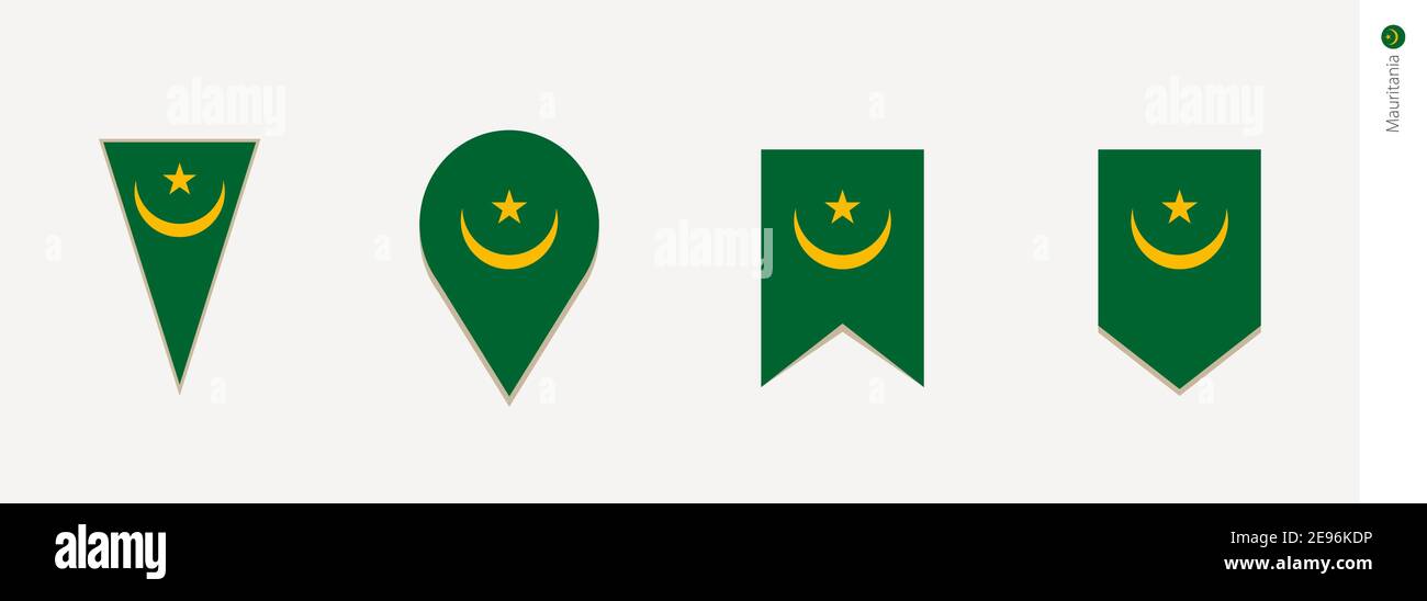 Mauritania flag in vertical design, vector illustration Stock Vector ...