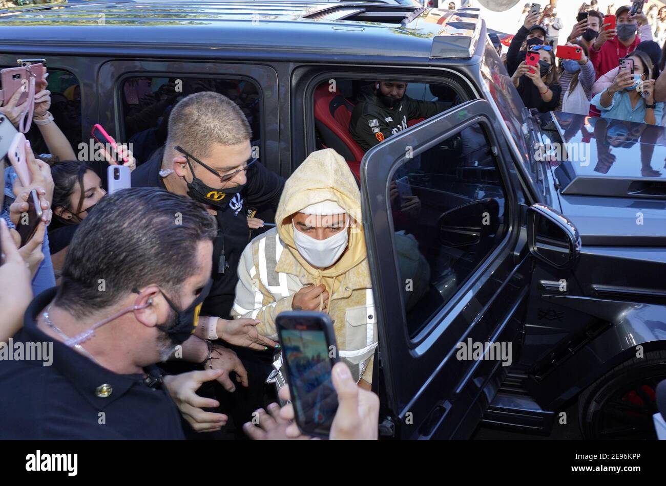 MIAMI, FL - FEBRUARY 2: Recording artist Maluma is seen at a Wynwood ...