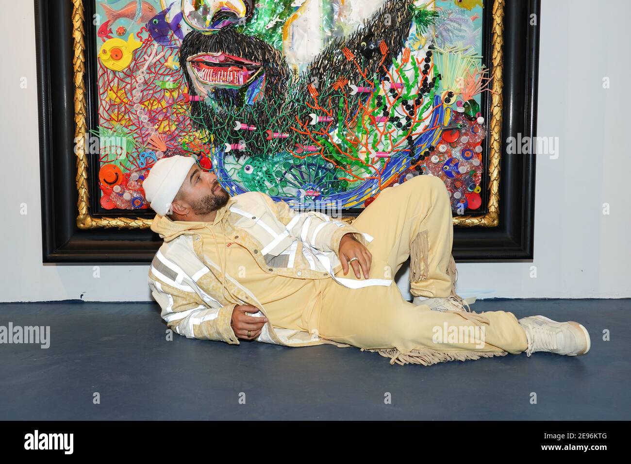 MIAMI, FL - FEBRUARY 2: Recording artist Maluma is seen at a Wynwood ...