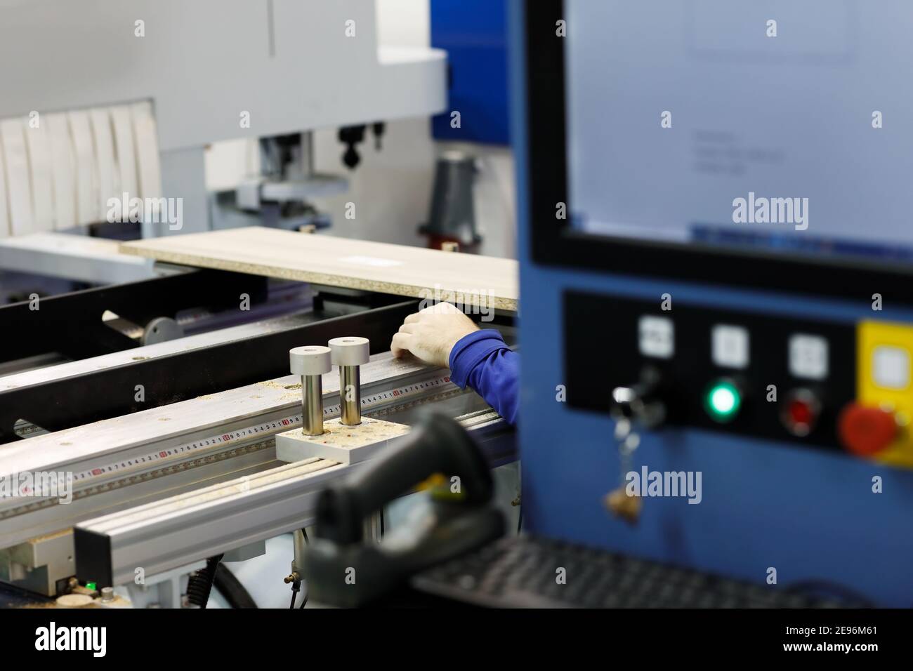 Panel processing on multi-rows woodworking drilling machine at a ...