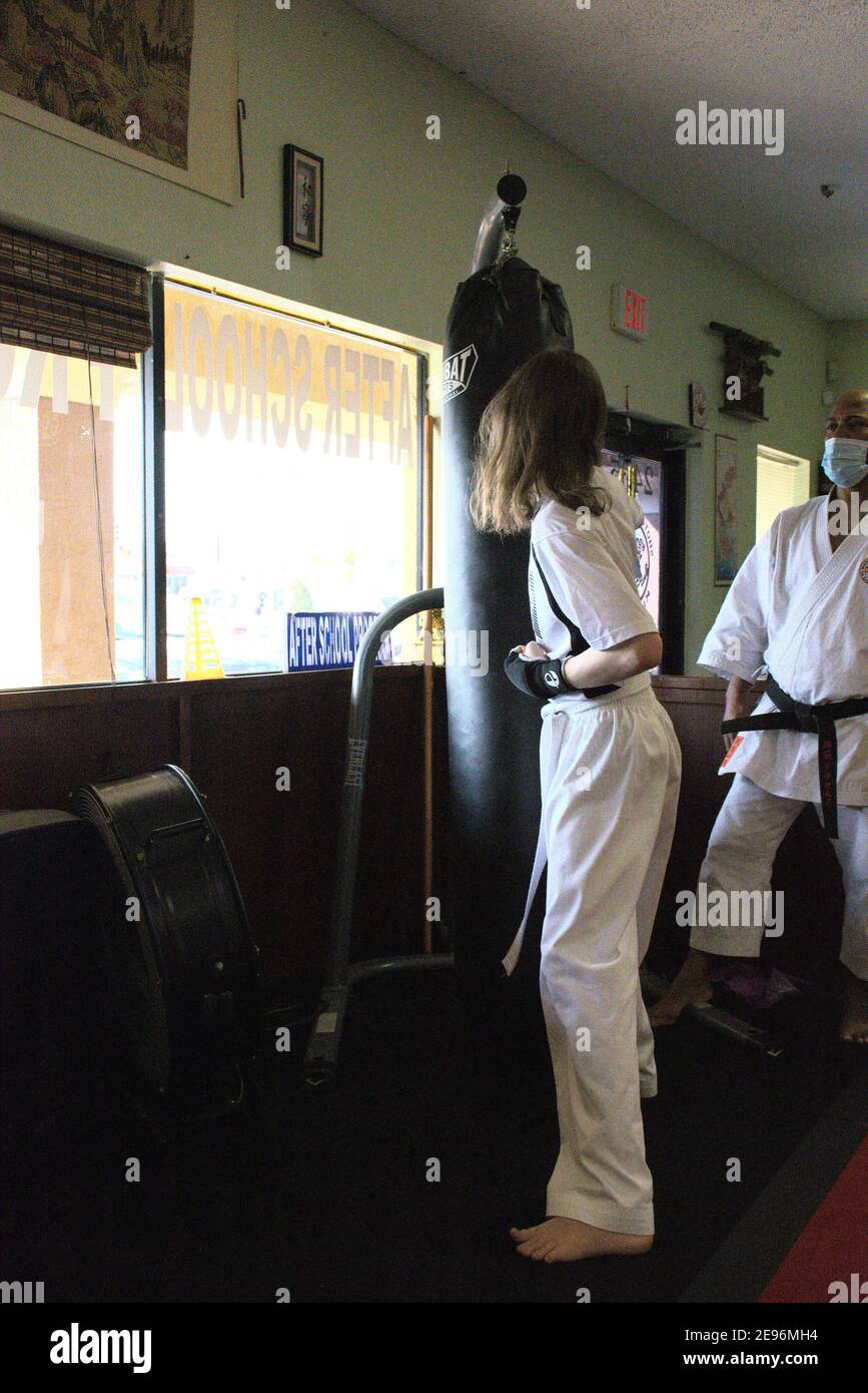 This action photo is of my son and his classmates in a Karate class ...