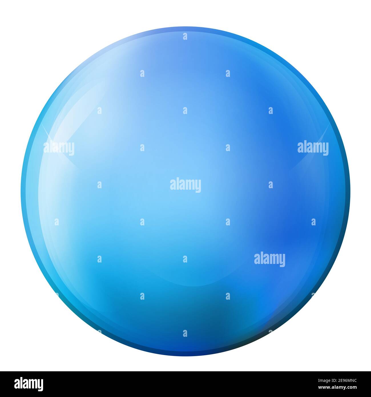 Glass neon blue ball or precious pearl. Glossy realistic ball, 3D ...