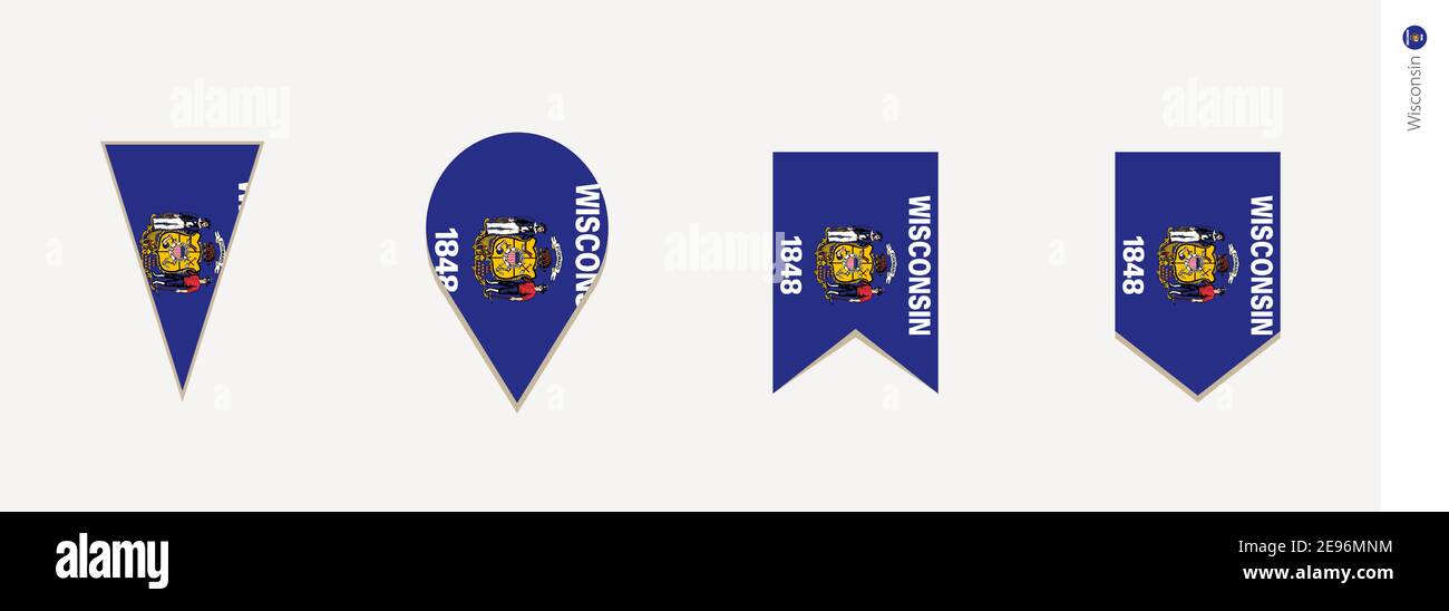 Wisconsin flag in vertical design, vector illustration Stock Vector ...