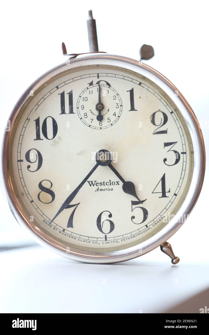 Vintage Alarm Clock Stock Photo - Alamy