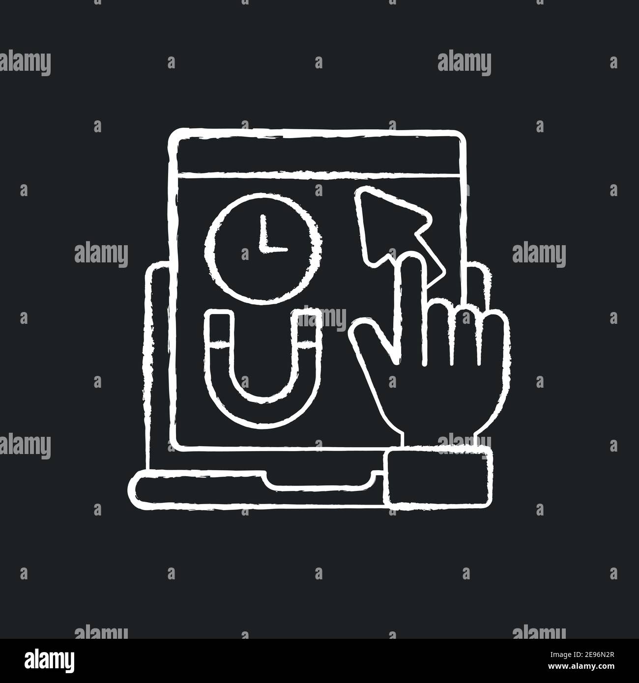 Engagement rate chalk white icon on black background Stock Vector Image ...