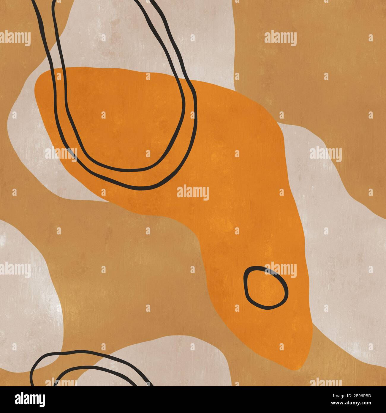 Seamless organic rounded curvy shapes naive design Stock Photo - Alamy