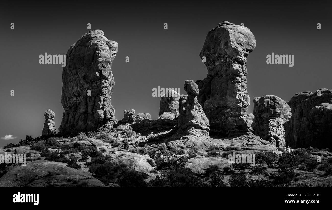 Natural red rock hiking Black and White Stock Photos & Images - Alamy