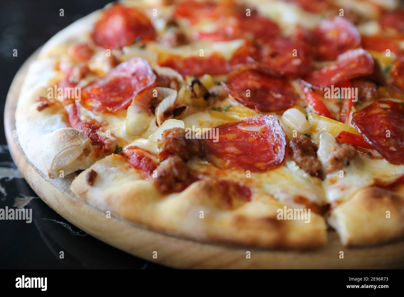 Close up delicious pepperoni hi-res stock photography and images - Alamy