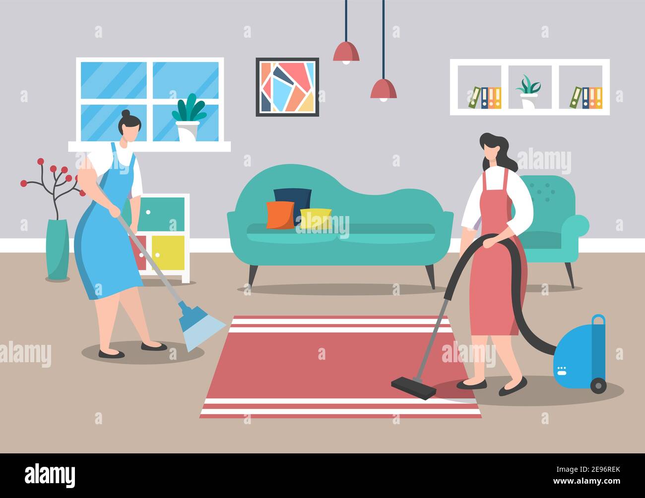 Cleaning Service Concept. Vector Flat Design Cartoon Illustration ...