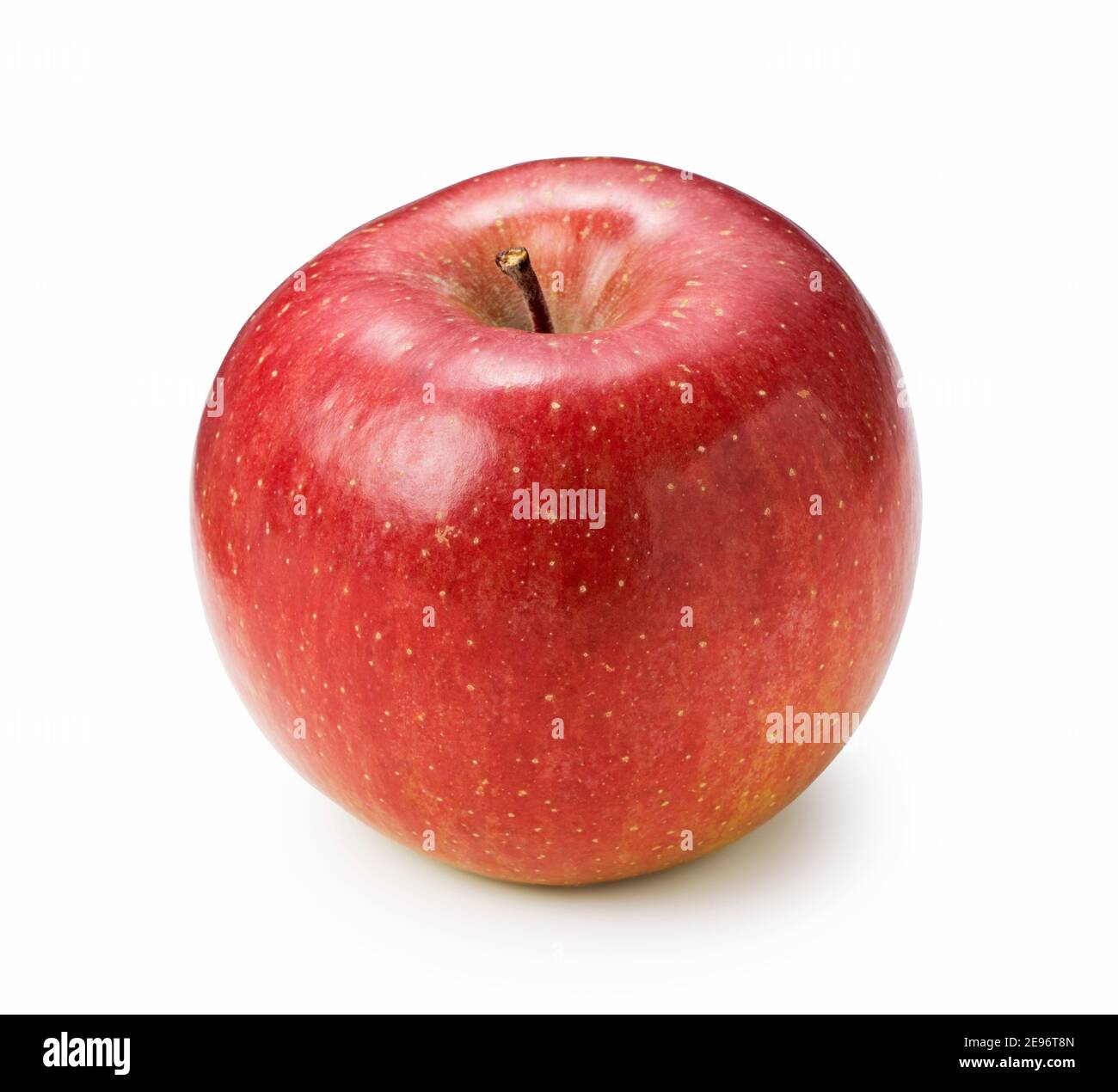 A single red apple on a white background Stock Photo - Alamy