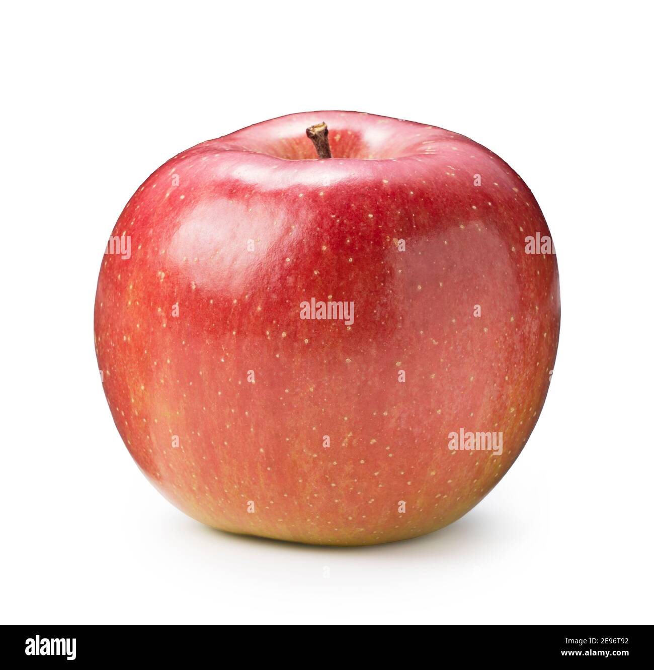 A single red apple on a white background Stock Photo - Alamy