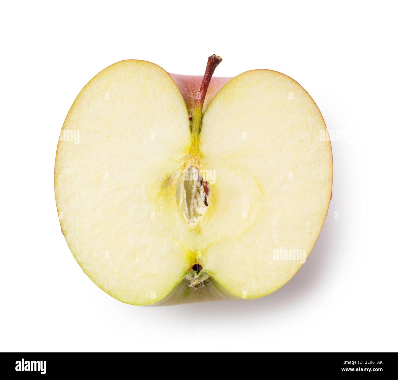Apples cut in half on a white background Stock Photo - Alamy