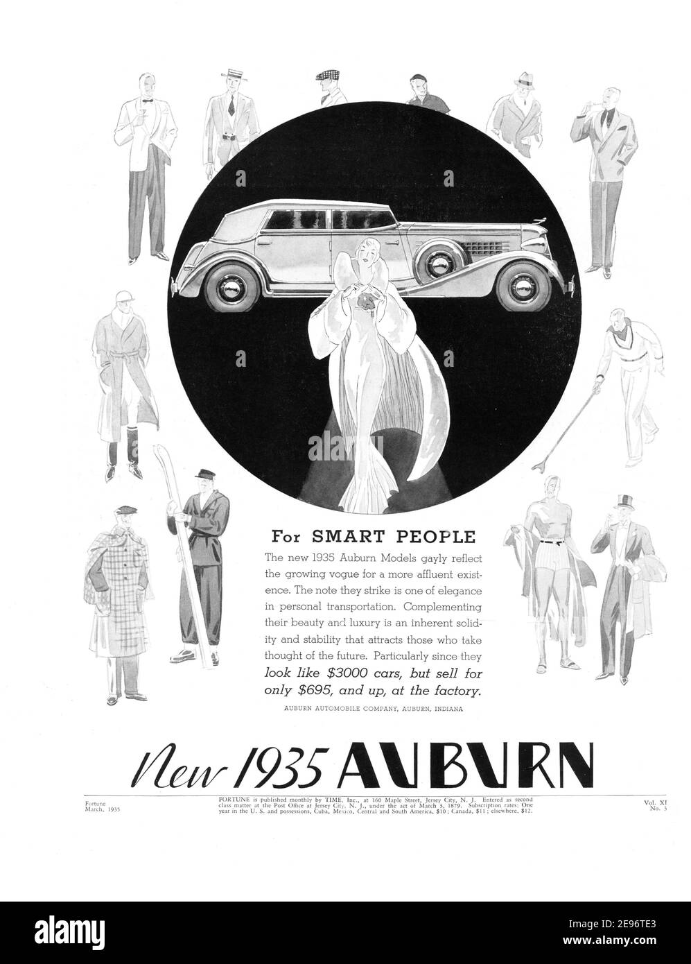 1935 Auburn's New Model "For Smart People" Advertisement, retouched and ...