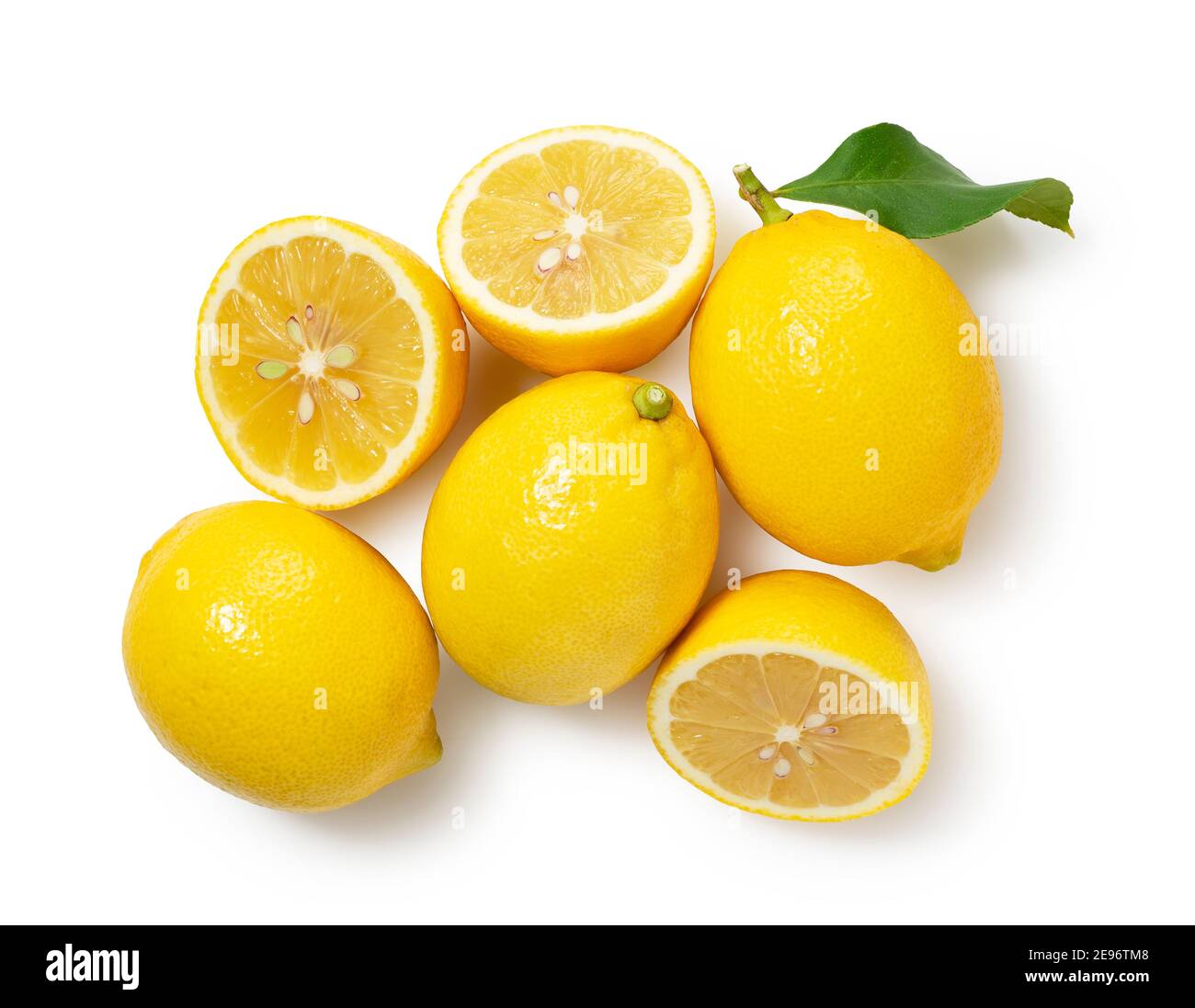 Top view cut lemons Cut Out Stock Images & Pictures - Alamy